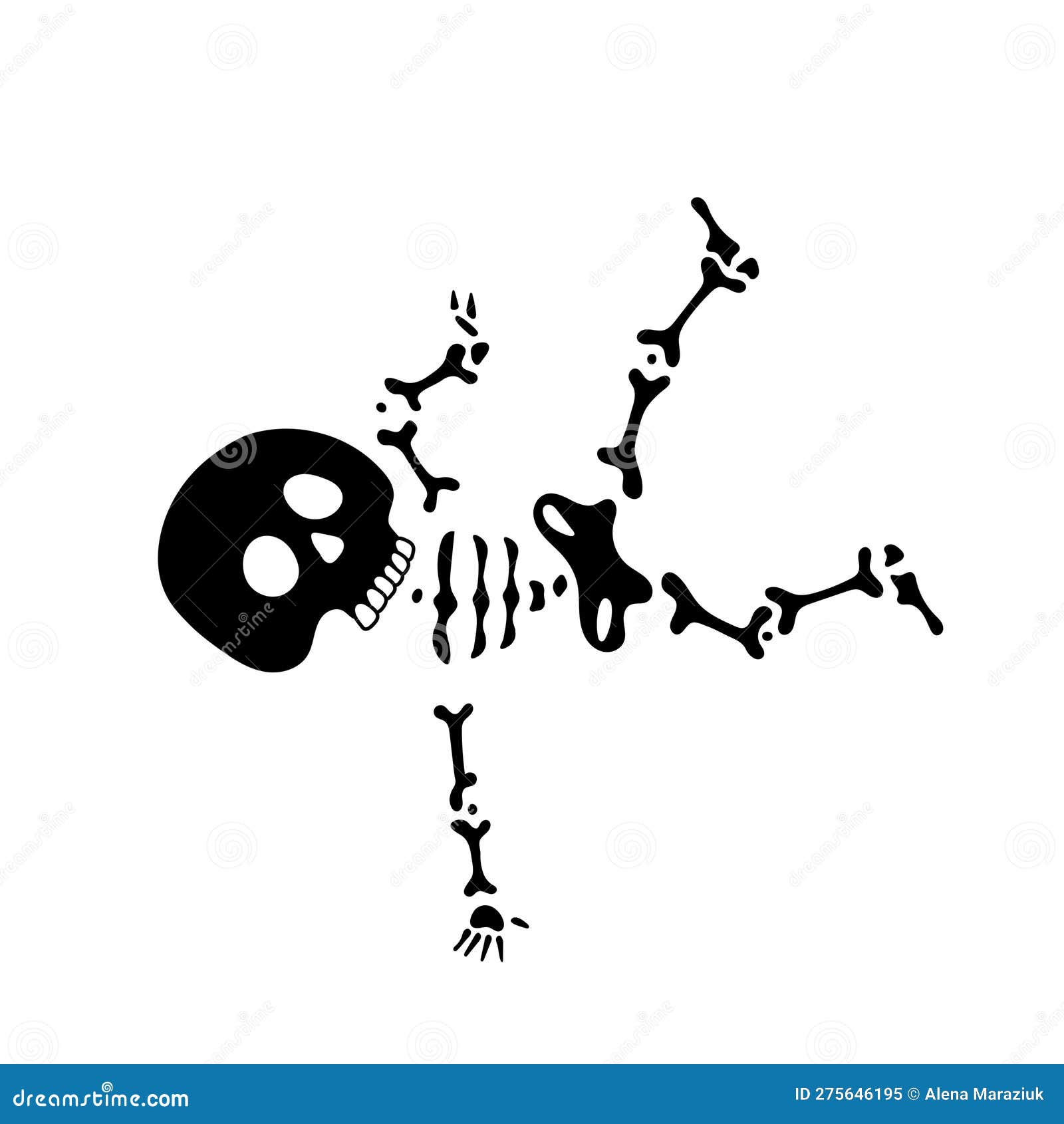Skeleton Dancing Breakdance Isolated Vector Illustration Stock Vector ...