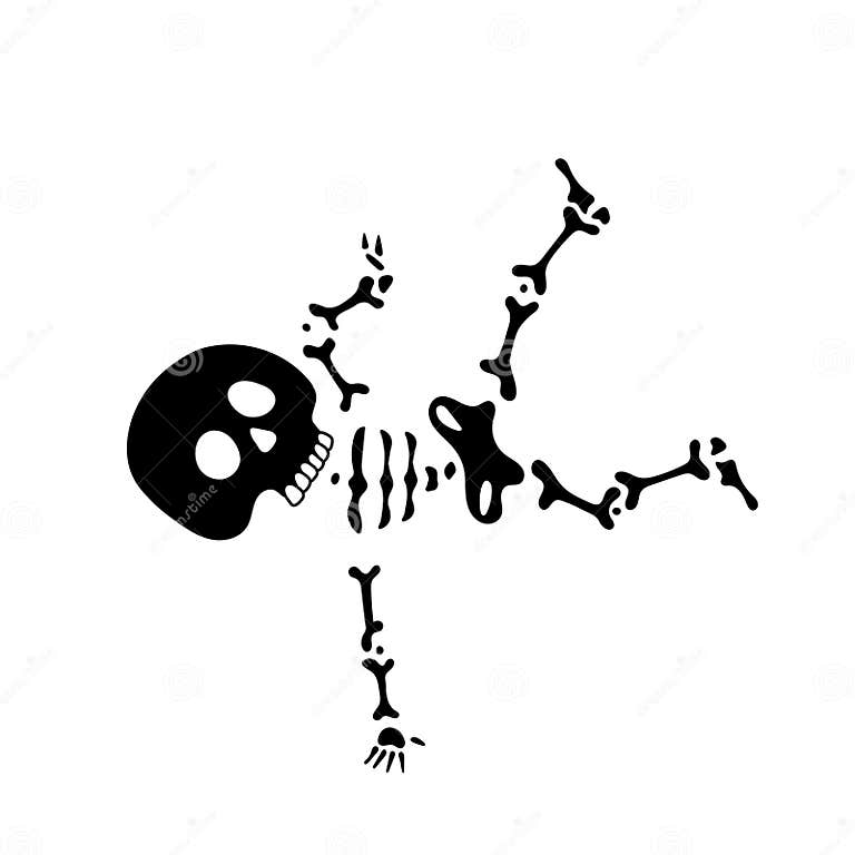 Skeleton Dancing Breakdance Isolated Vector Illustration Stock Vector ...
