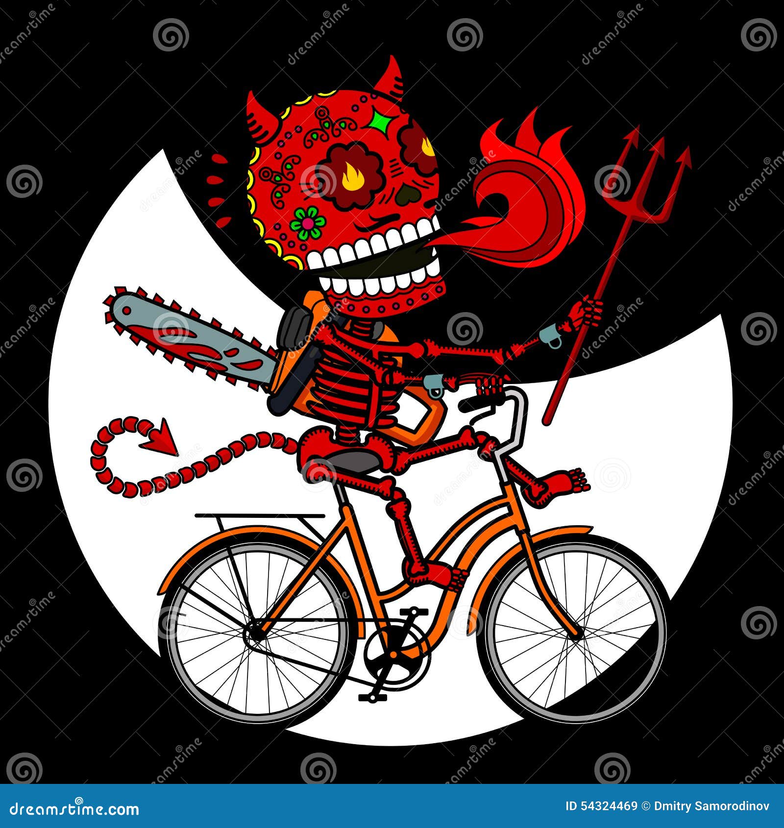 Skeleton Devil Bike stock illustration. Illustration of rider - 54324469