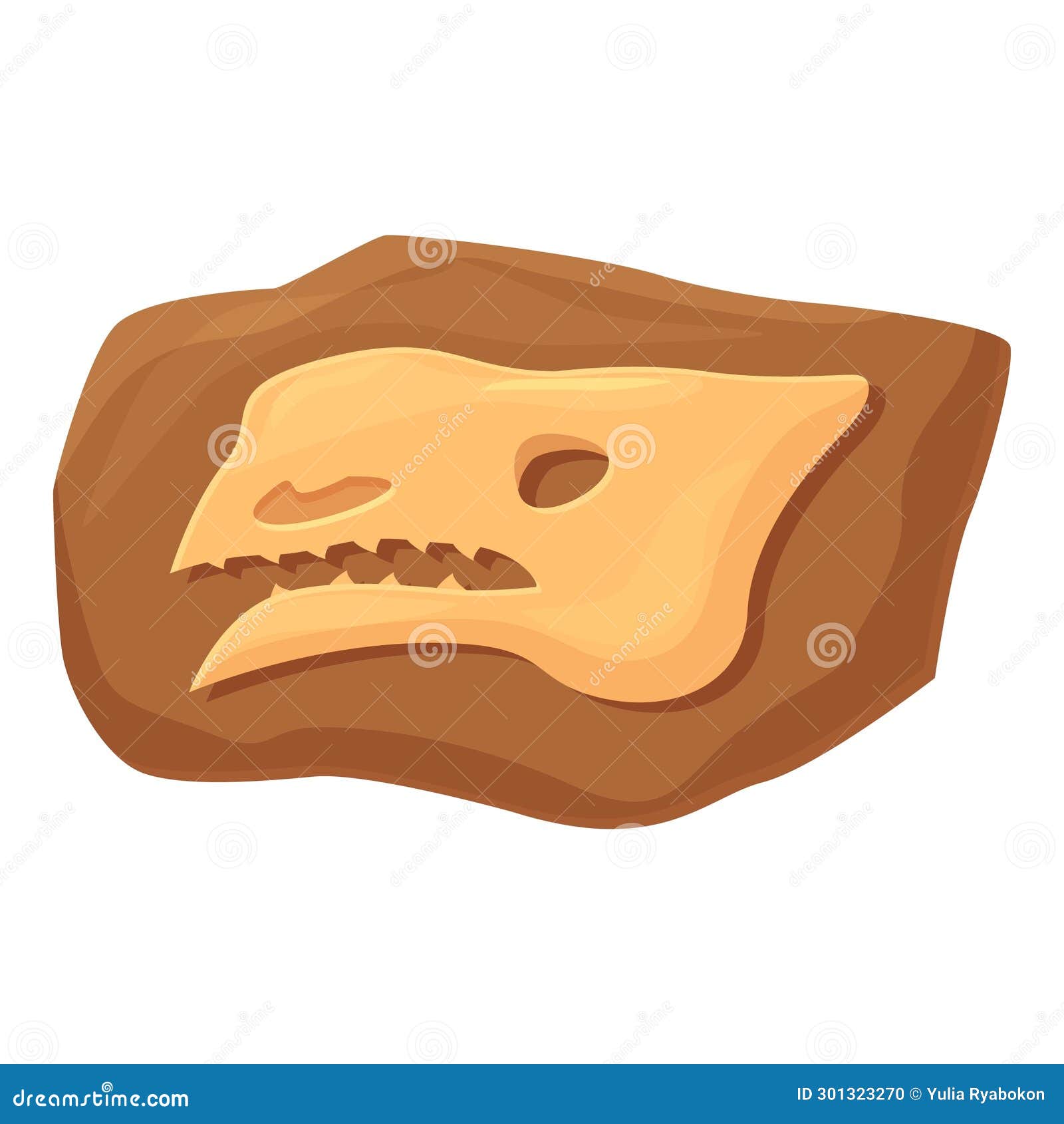 Skeleton Dinosaur Icon Cartoon . Bone Mud Layer Royalty-Free Stock ...