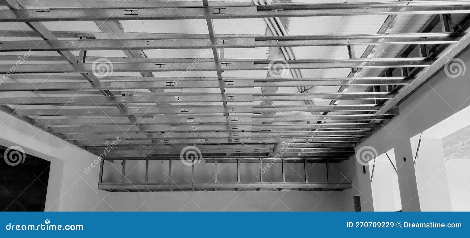 Skeleton for a Dropped Ceiling Stock Image - Image of dropped, house ...