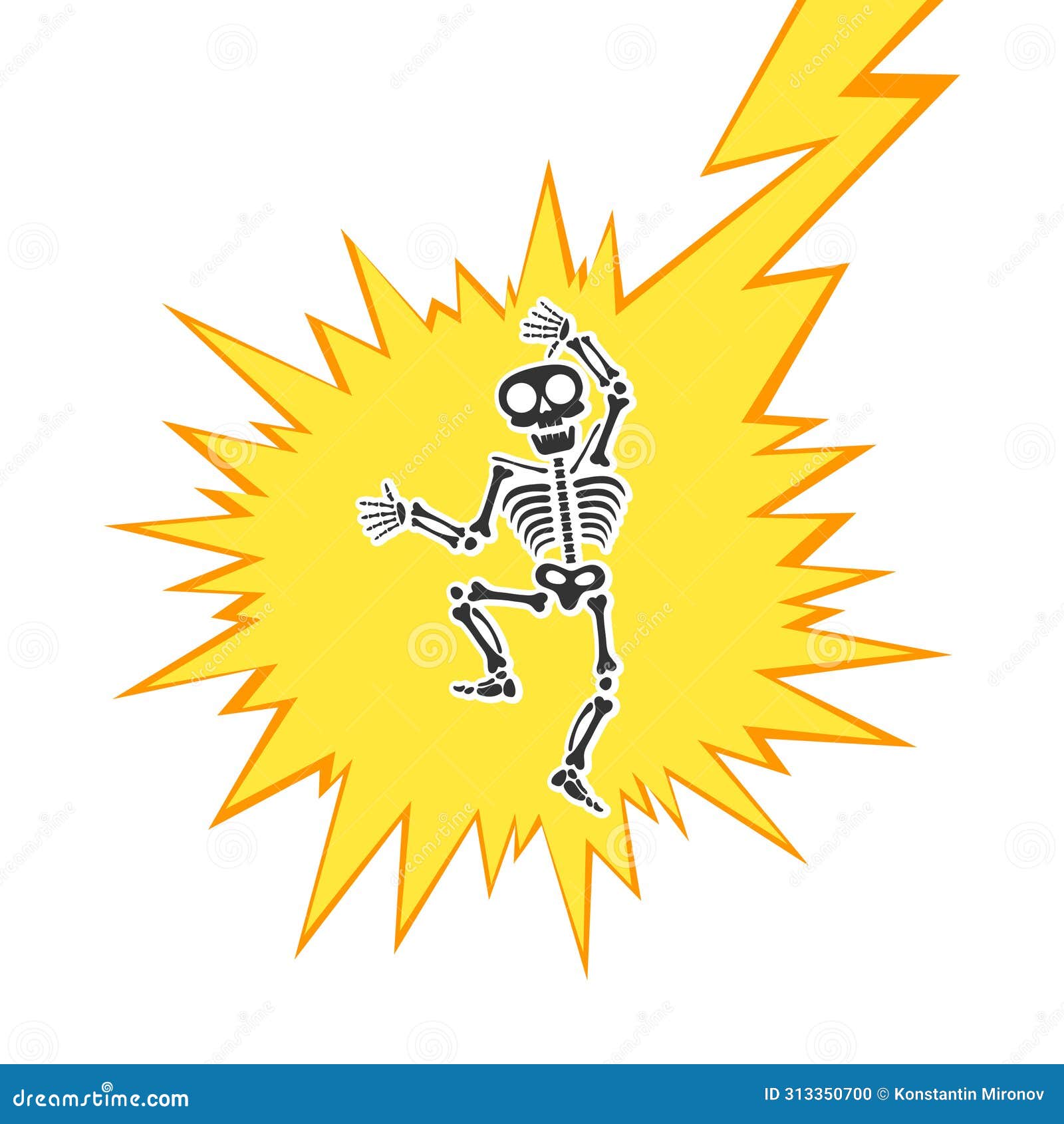 Skeleton Electric Shock by High Voltage or Lighting Electrocuted ...