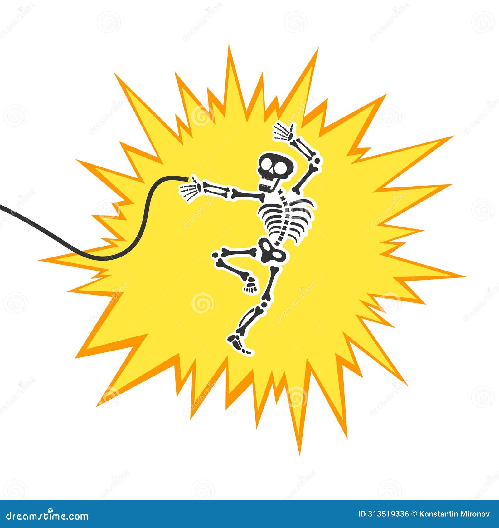 Skeleton Electric Shock by High Voltage or Lighting Electrocuted ...