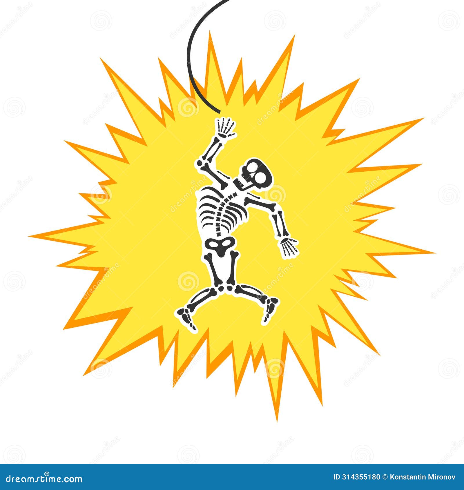 Skeleton Electric Shock by High Voltage or Lighting Electrocuted ...