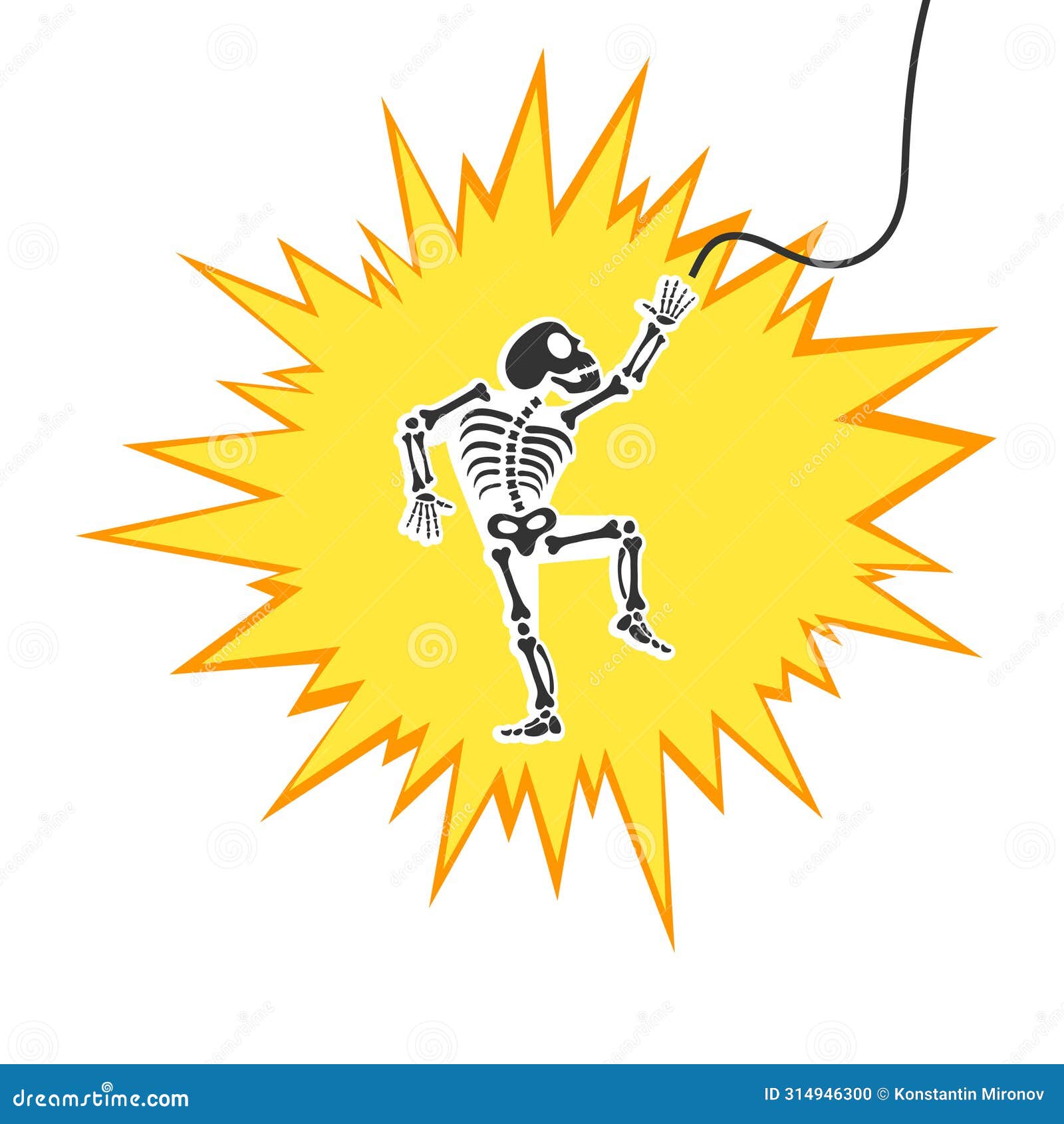 Skeleton Electric Shock By High Voltage Or Lighting Electrocuted ...