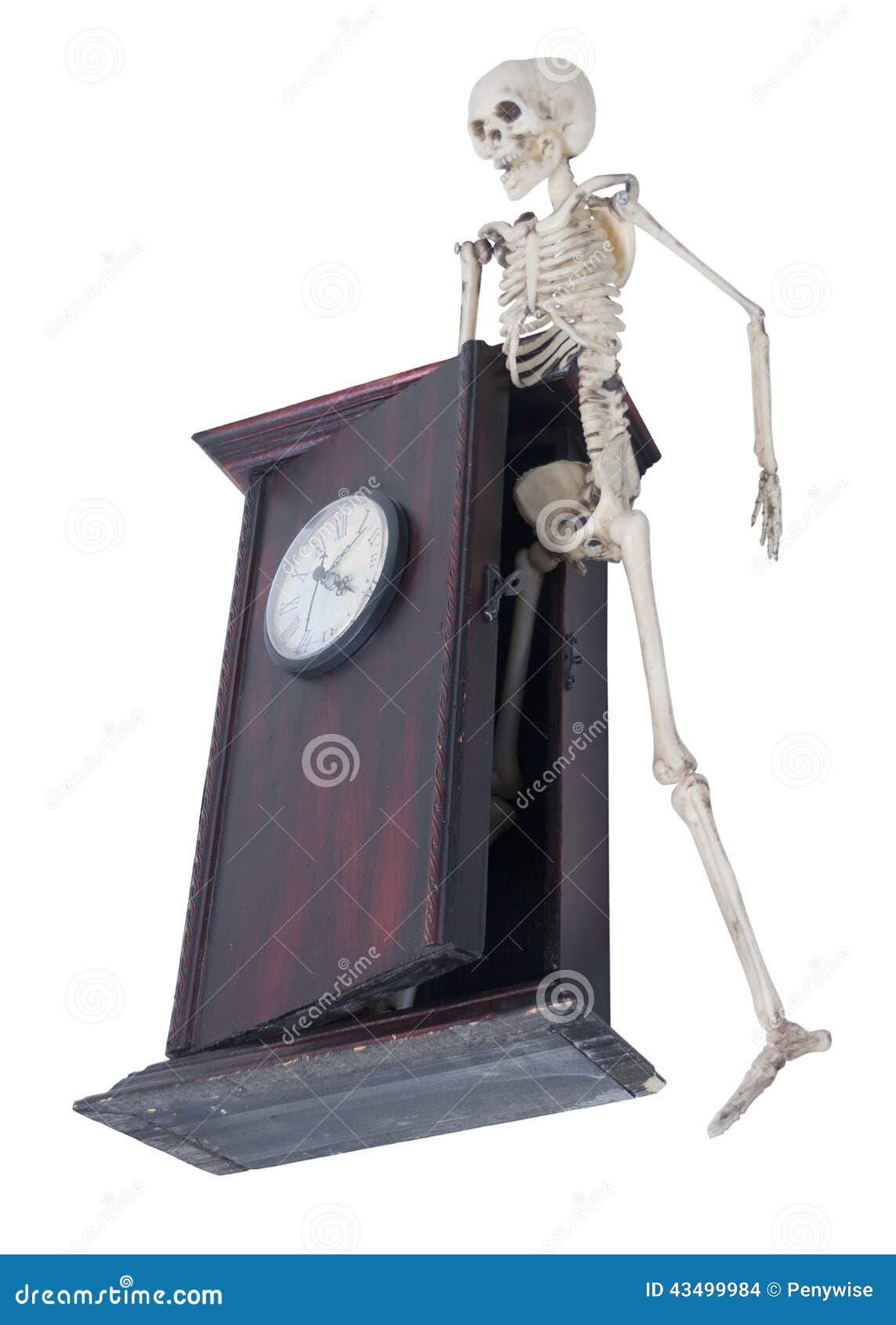 Skeleton Emerge from Clock of Time Stock Photo - Image of clock ...