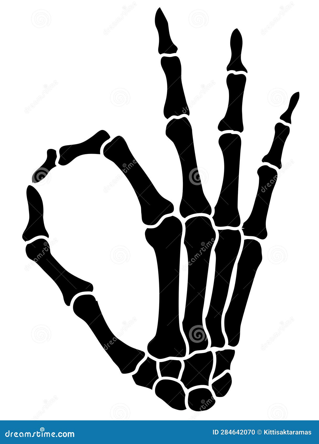 Skeleton Finger OK Hand Sign Illustrations Stock Vector - Illustration ...