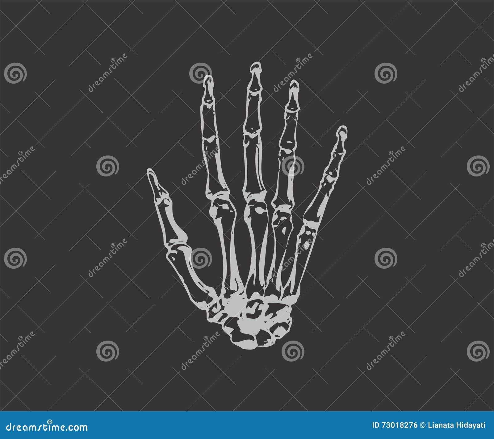 Skeleton Finger Rock And Roll Devil Horns Hand Sign Illustrations ...