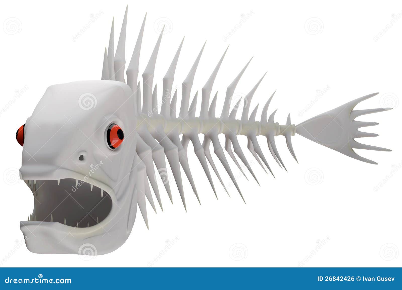 Skeleton Of Fish Cartoon Vector | CartoonDealer.com #27004493