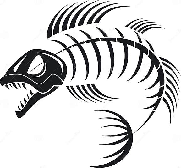 Skeleton fish stock vector. Illustration of character - 163839530
