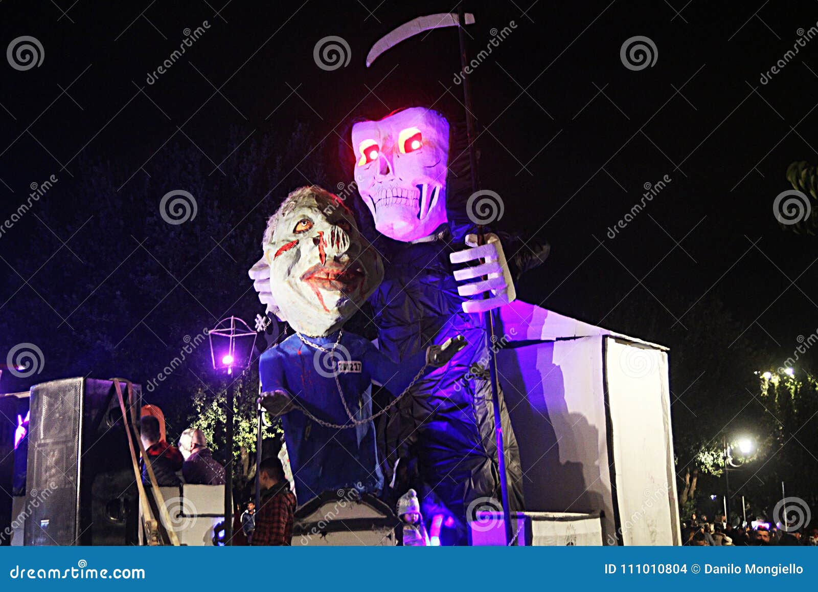 Skeleton float editorial stock image. Image of night - 111010804