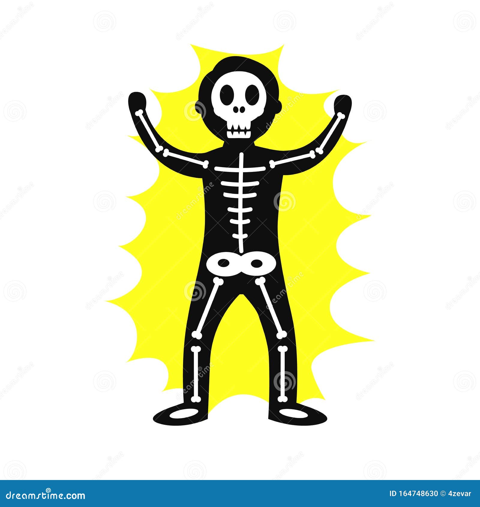 Skeleton Get Shock. Electric Shock. Human With A Skeleton Vector ...