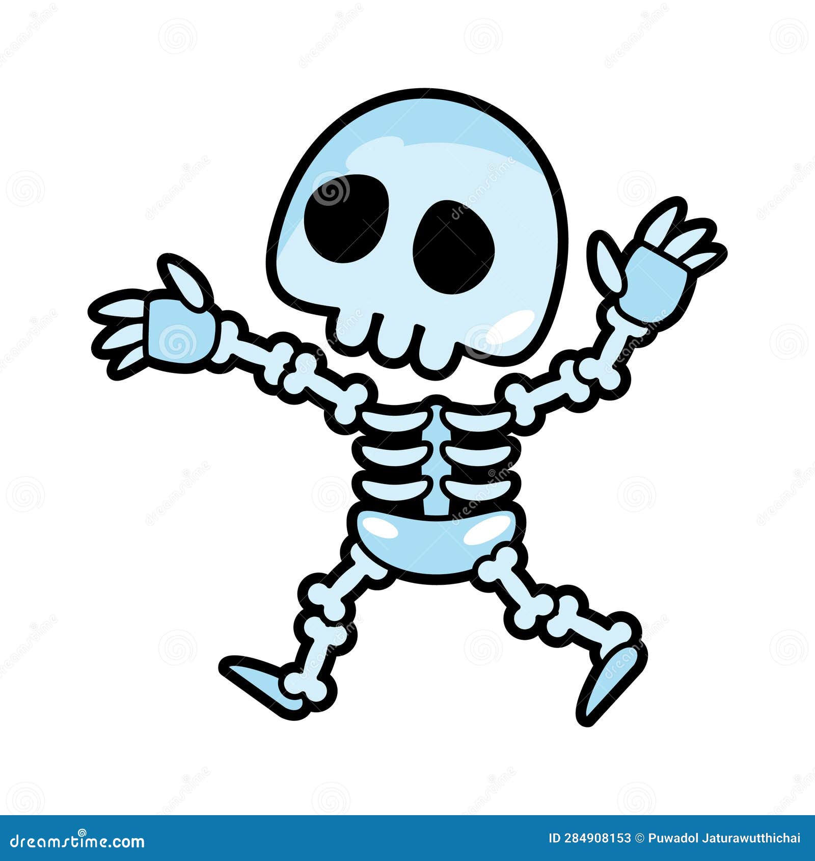 Skeleton Ghost . Halloween Cartoon Characters Stock Vector ...