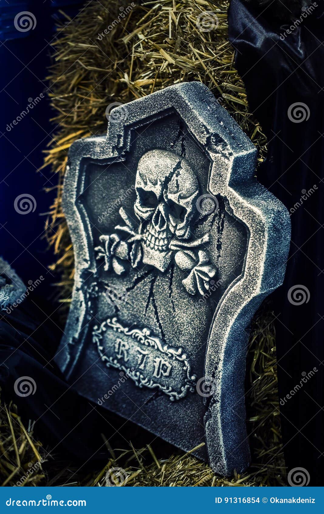 Skeleton On Gravestone Halloween Concept Royalty-Free Stock Image ...