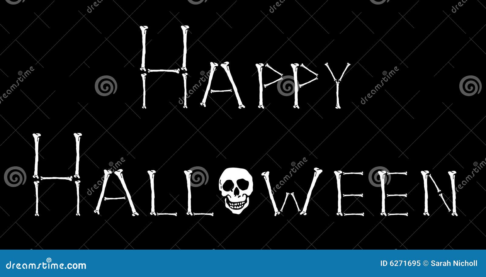 Skeleton Halloween Sign stock illustration. Illustration of bones - 6271695
