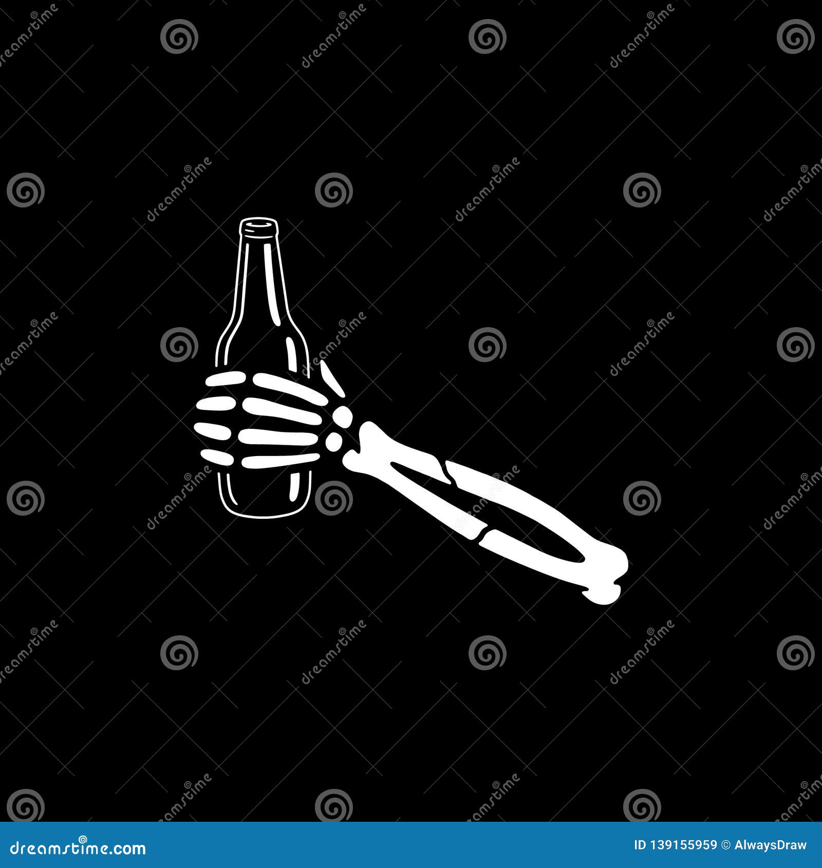 CHEERS TO YOU SKELETON HAND WITH BEER Cartoon Vector | CartoonDealer ...