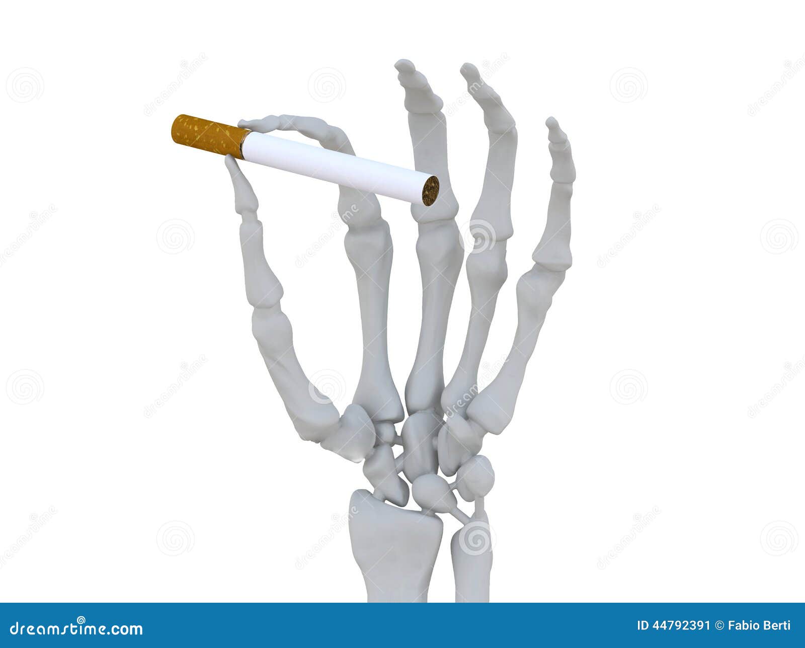 Skeleton Hand with Cigarette Stock Illustration - Illustration of ...