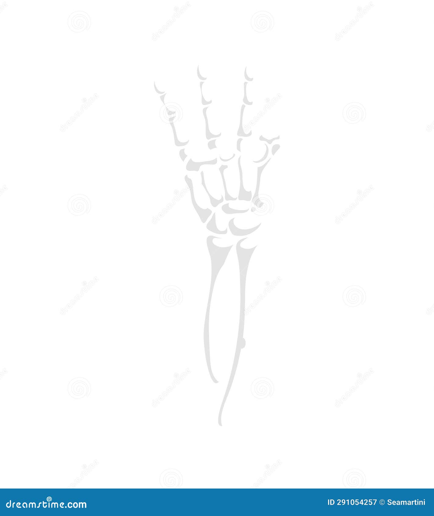 Skeleton Hand Forms a Three-fingered Gesture Stock Vector ...