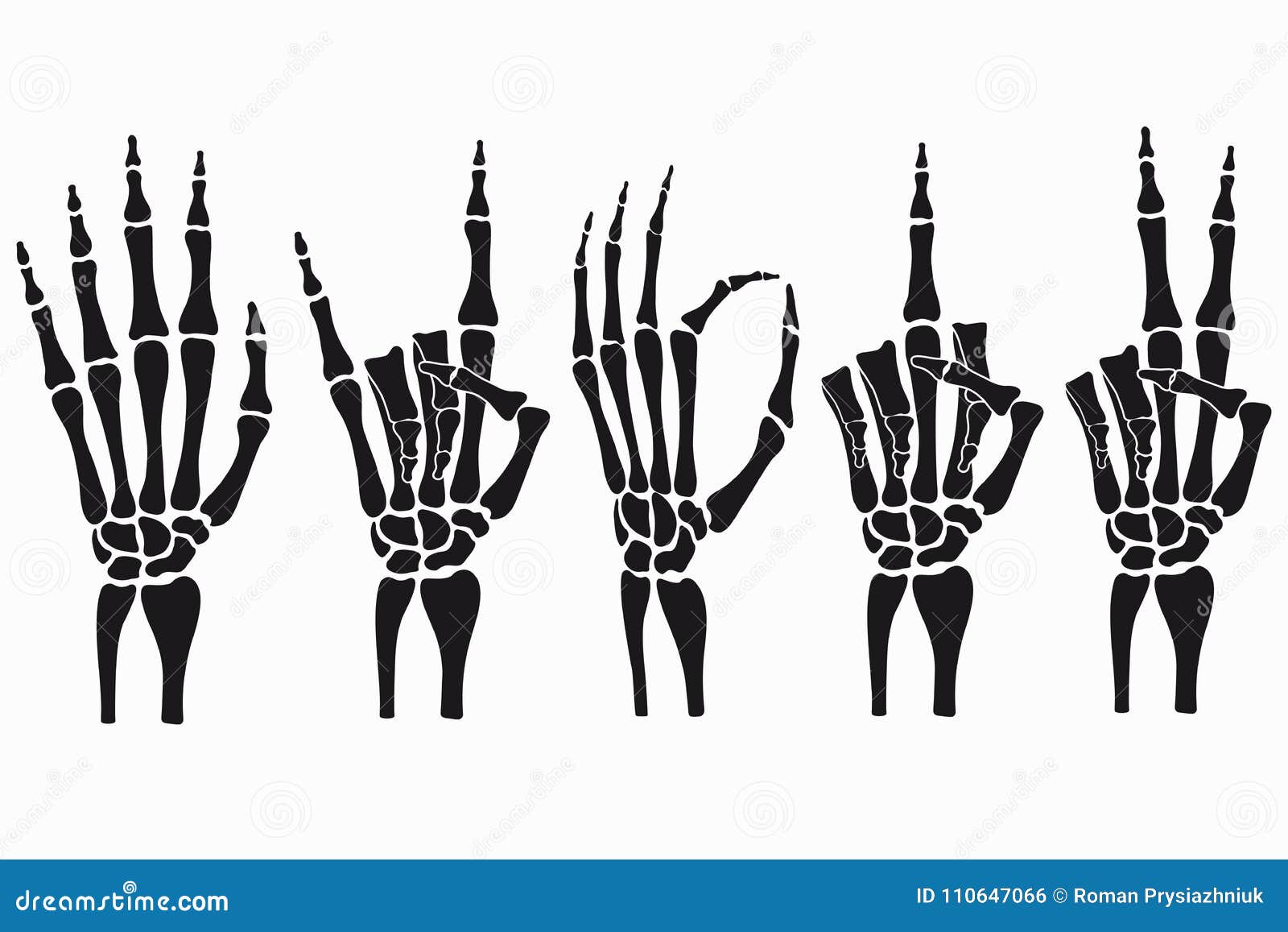Skeleton Hand Gestures Set. Collection of Hand-drawn Bones Signs ... Skeleton Hand Gestures Set. Collection of Hand-drawn Bones Signs ...