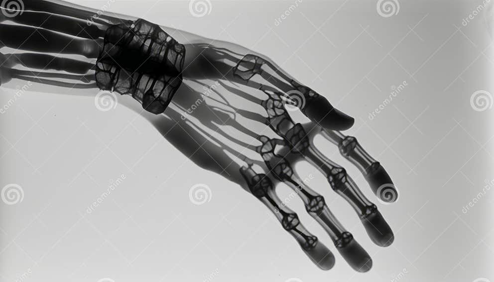 A Skeleton Hand is Shown with Bones and Joints Stock Illustration ...
