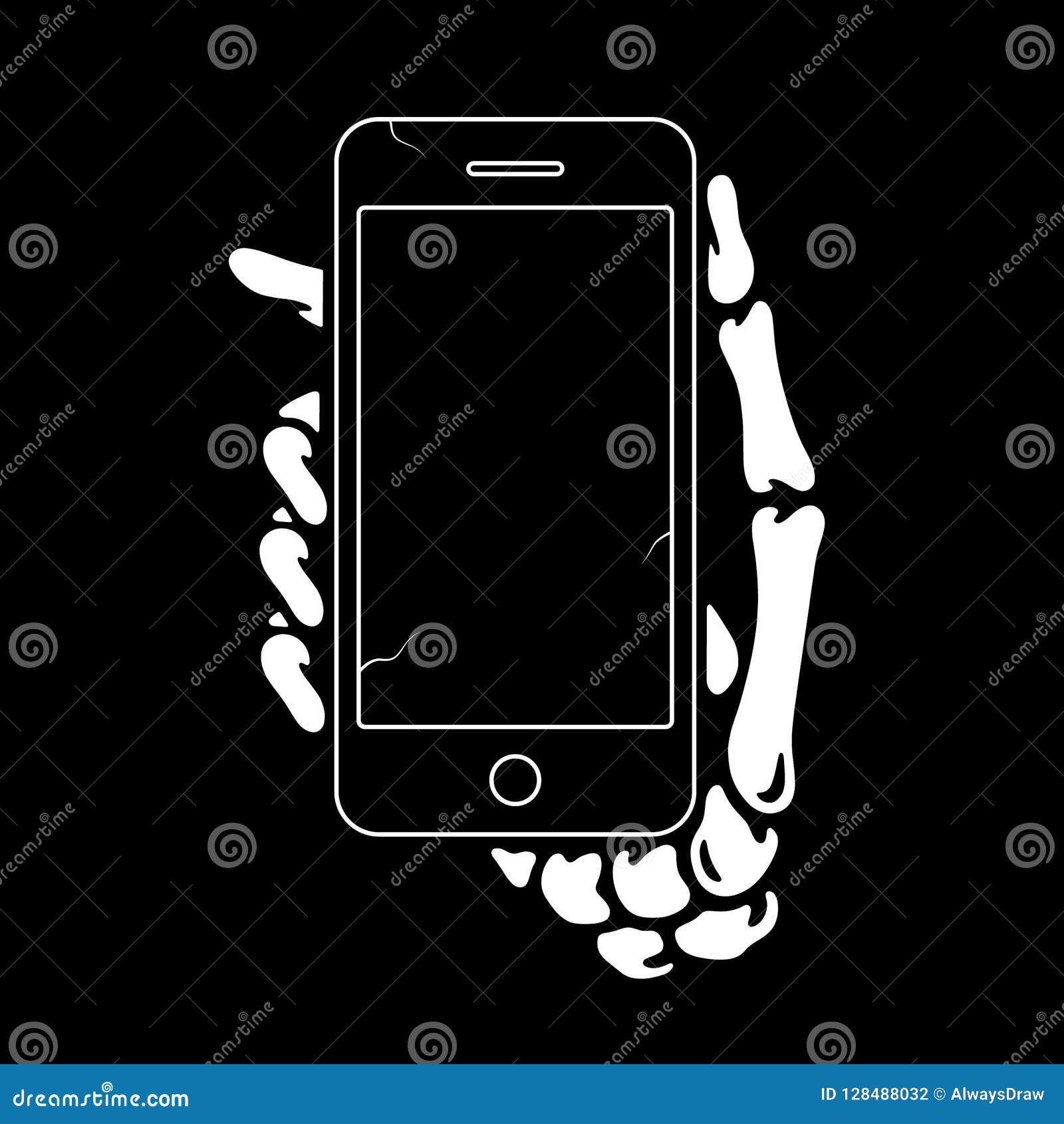 SKELETON HAND with SMART PHONE Stock Vector - Illustration of ...