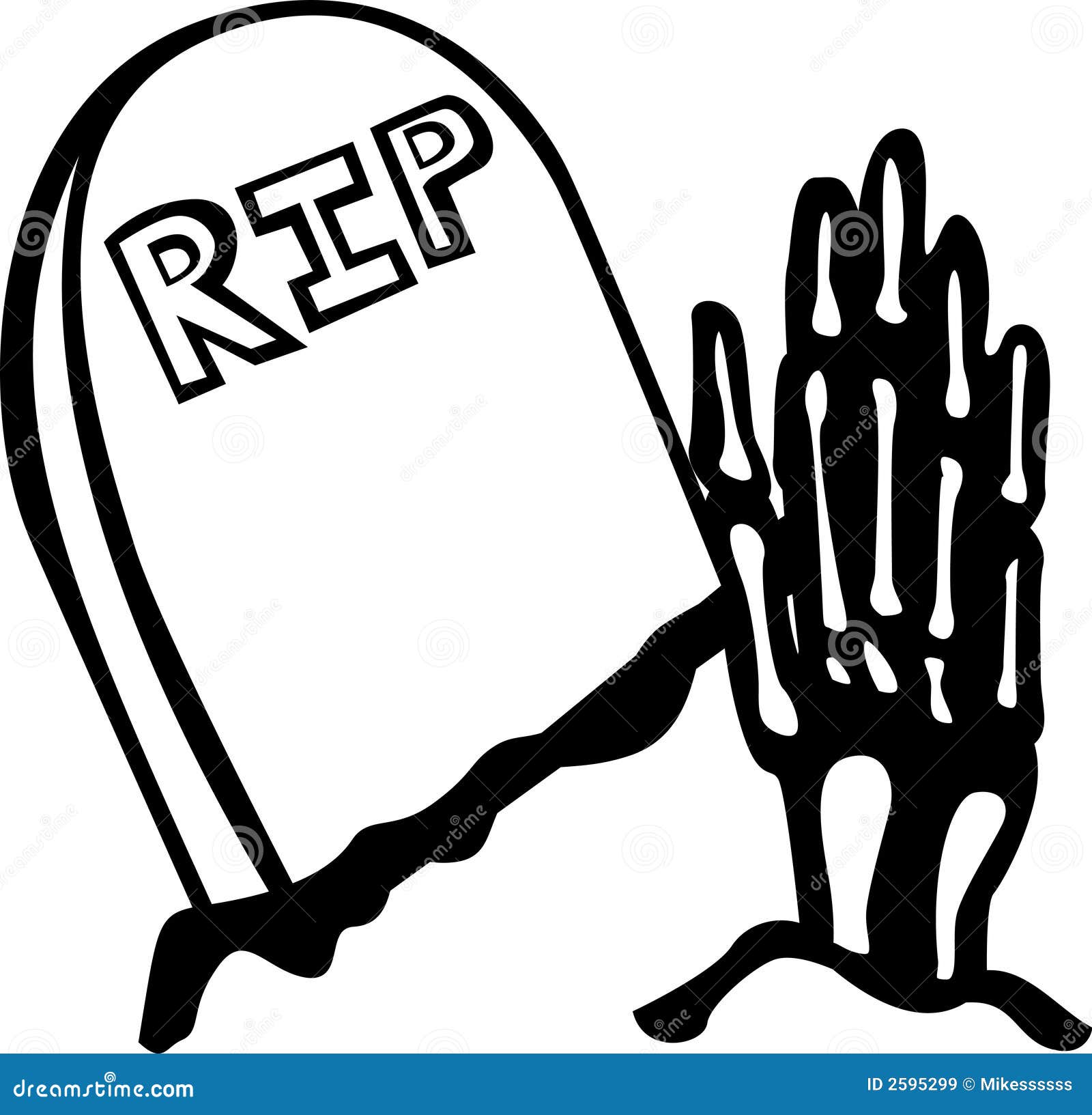 Skeleton Hand und ein Grab vektor abbildung. Illustration von furchtsam ...