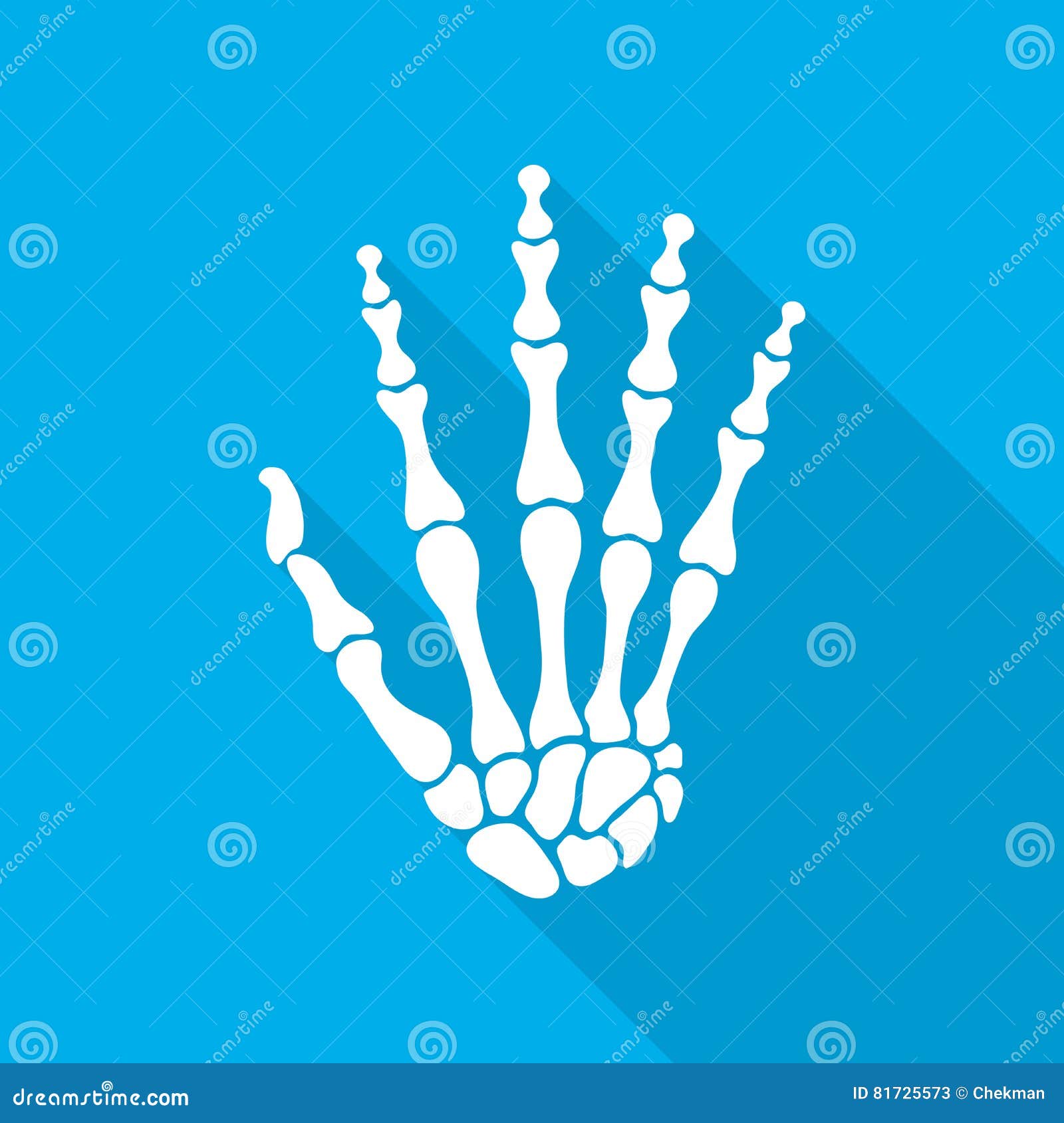 Skeleton Hand. Vector Illustration Stock Illustration - Illustration of ...