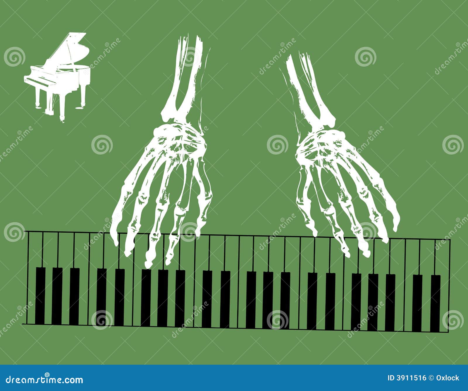 Skeleton Hands Gestures Rock And Roll Sign Of The Horns Vector ...