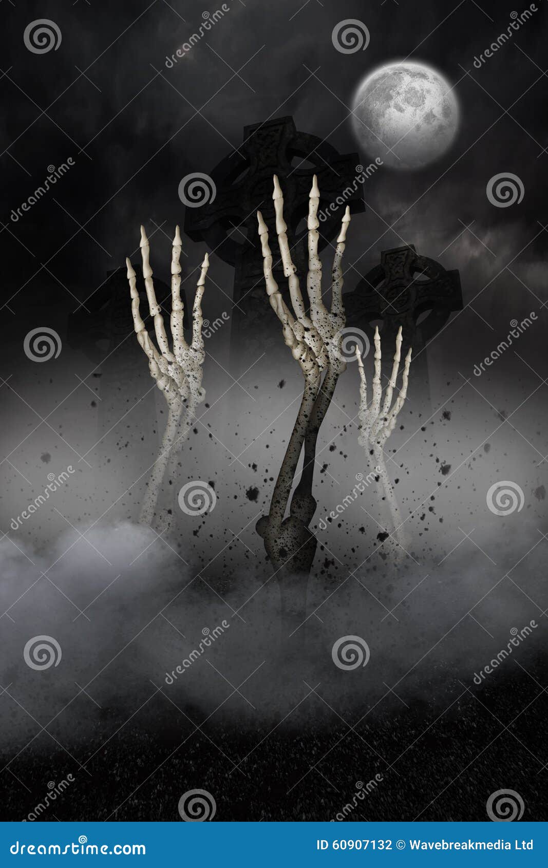 Skeleton Hands Bursting Grave Stock Photos - Free & Royalty-Free Stock ...