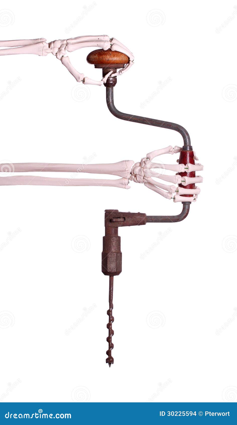 Skeleton Hands Using Old Hand Brace Stock Illustration - Illustration ...