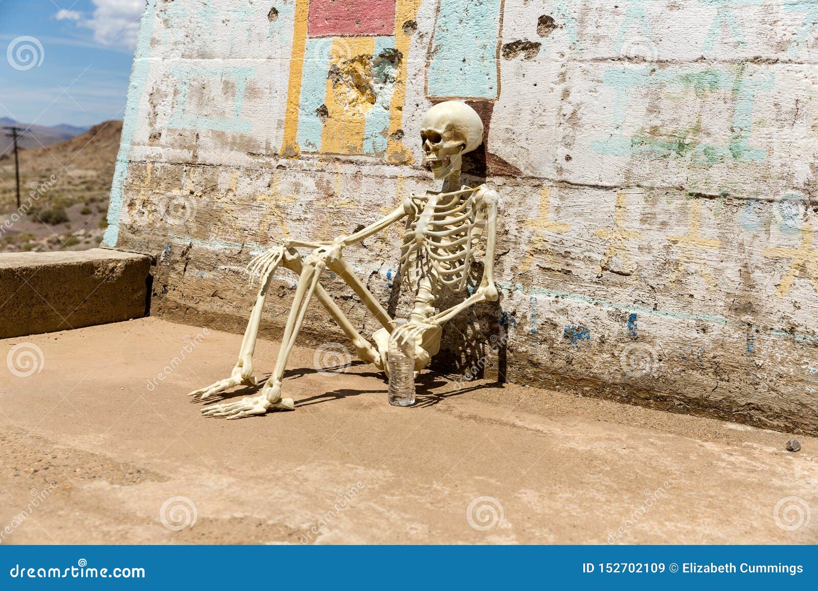 Skeleton Hanging Out at Ludwig Mine Nevada Ruins Stock Image - Image of ...