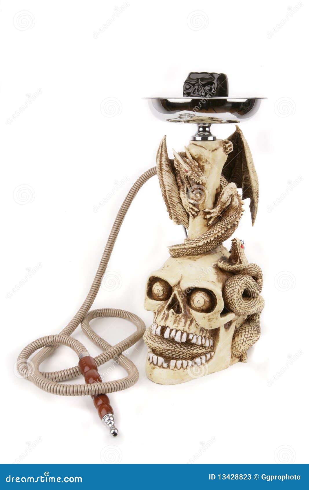 Skeleton Head, Gargoyle Hookah, Shisha Stock Image - Image of cancer ...