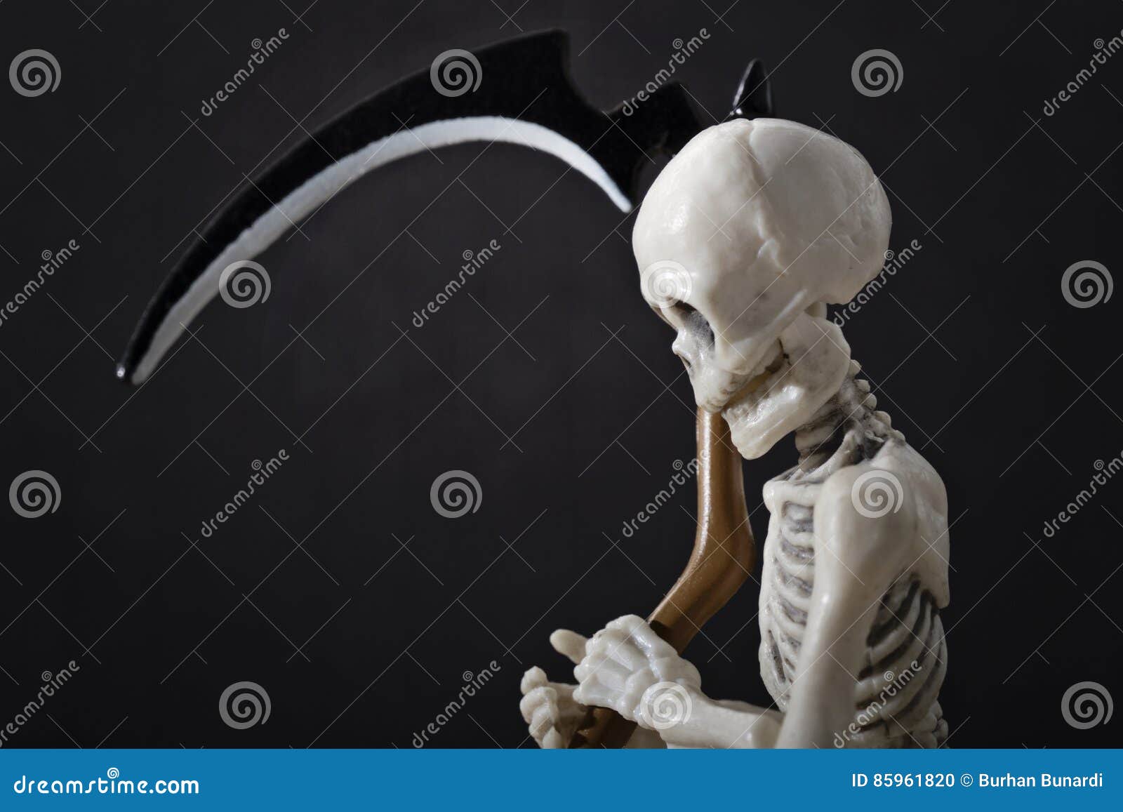 Skeleton holding scythe stock photo. Image of skeleton - 85961820