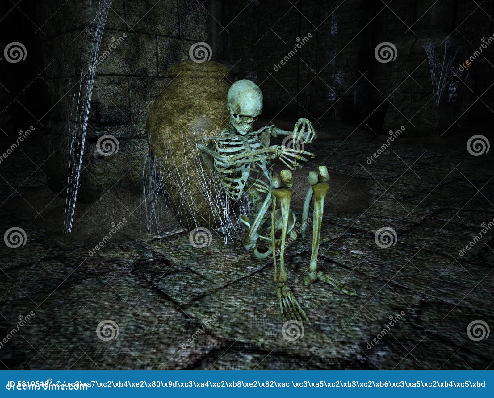 Skeleton stock illustration. Illustration of horror, skeleton - 58195184