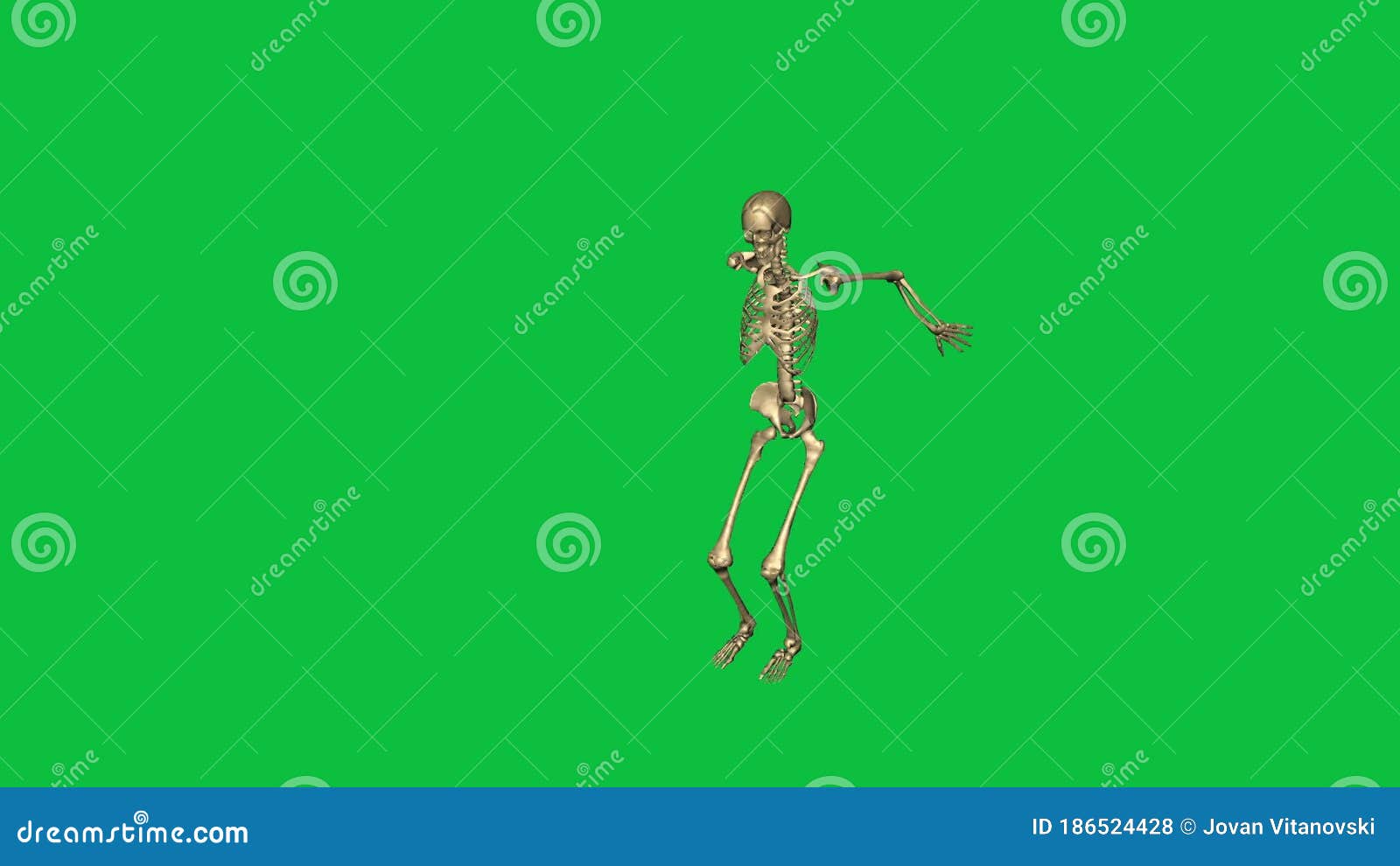 Skeleton Jump Leap - Separate on Green Screen Stock Footage - Video of ...