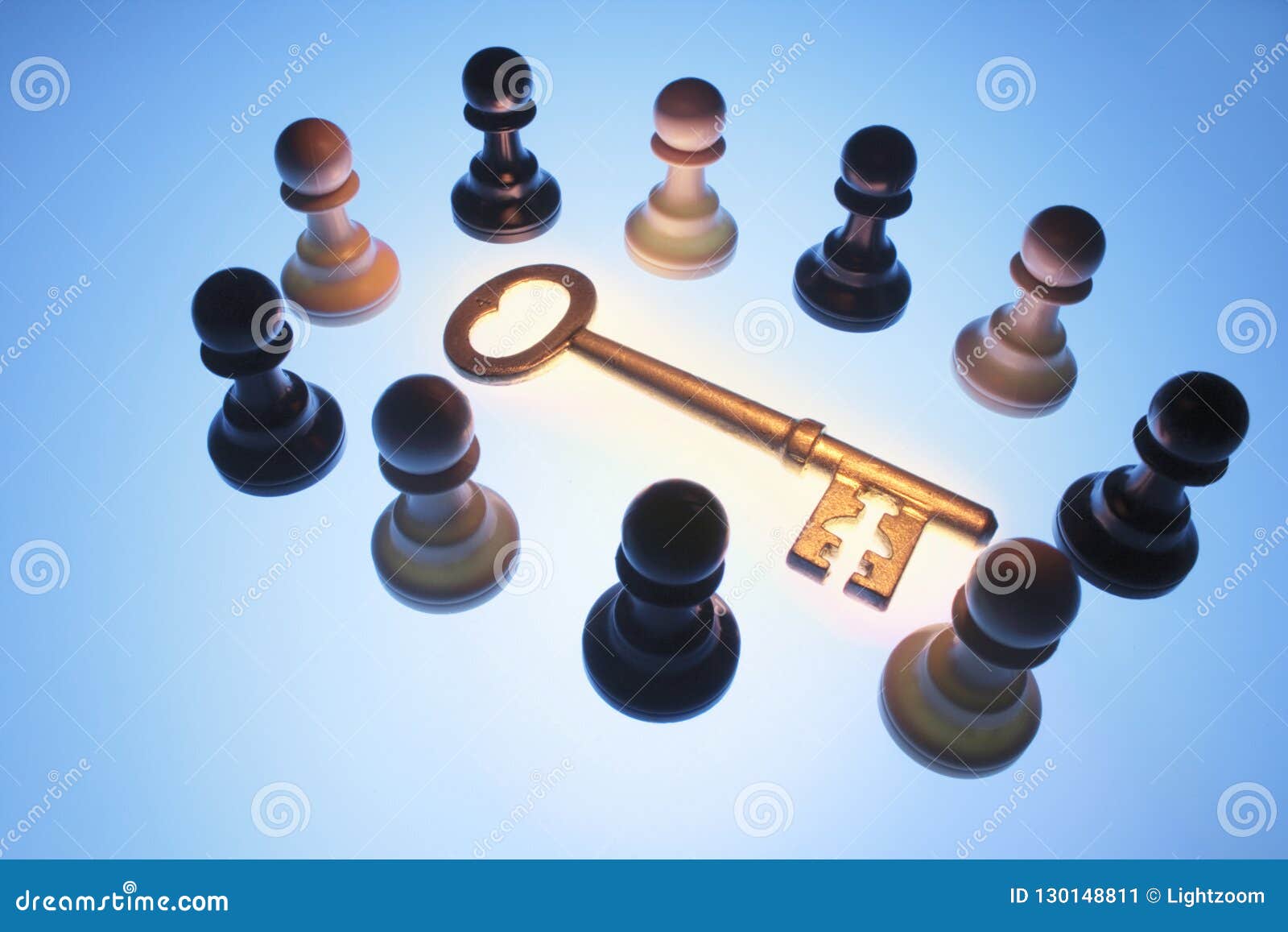 Skeleton Key and Chess Pieces Stock Image - Image of recreation, safety ...