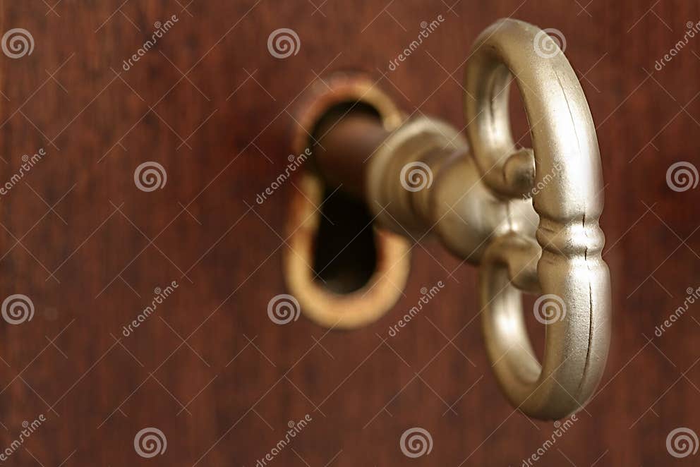Skeleton Key in Keyhole stock photo. Image of steel, metal - 3980178