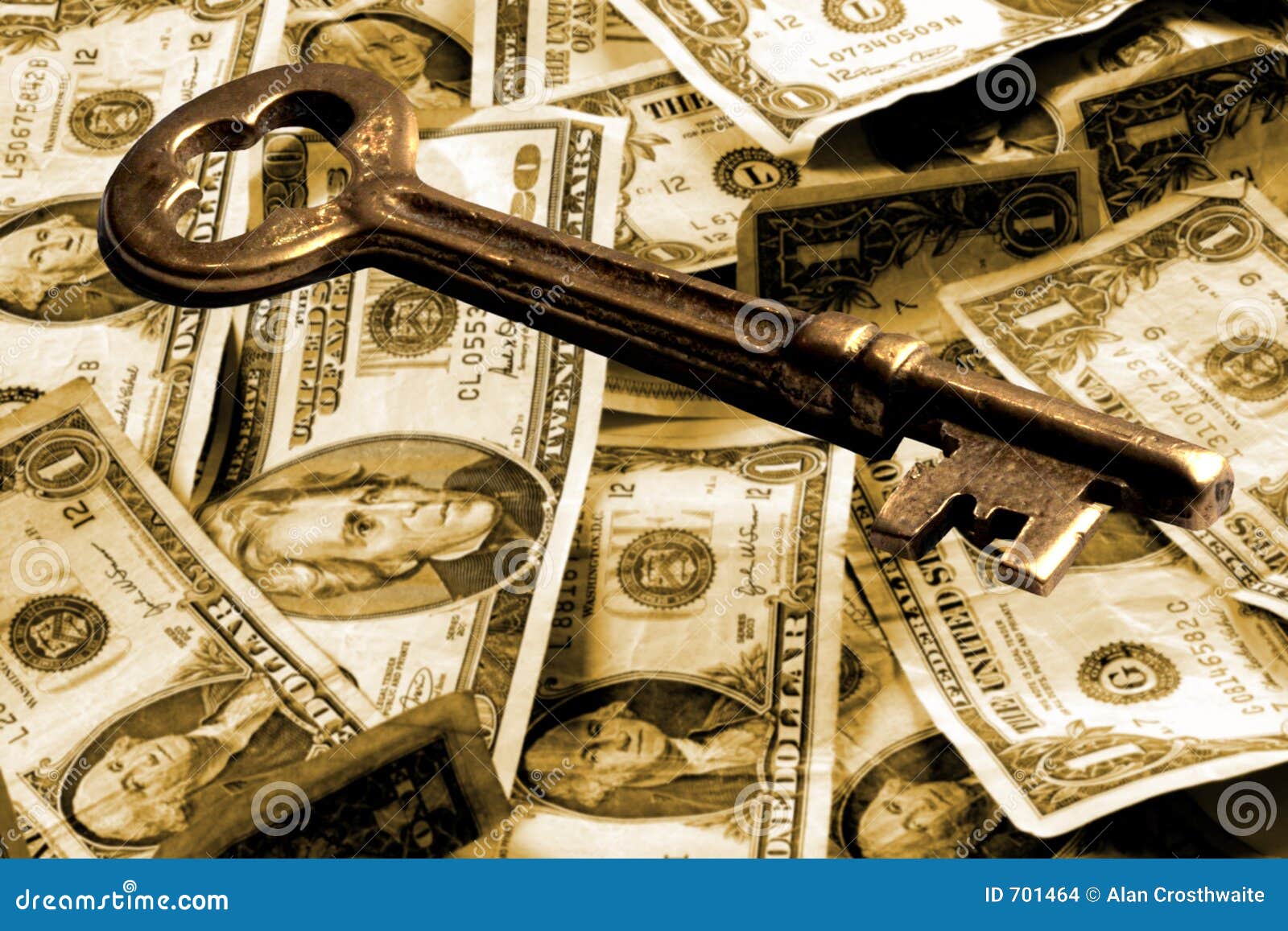 Skeleton Key and Money stock photo. Image of dollars, bank - 701464