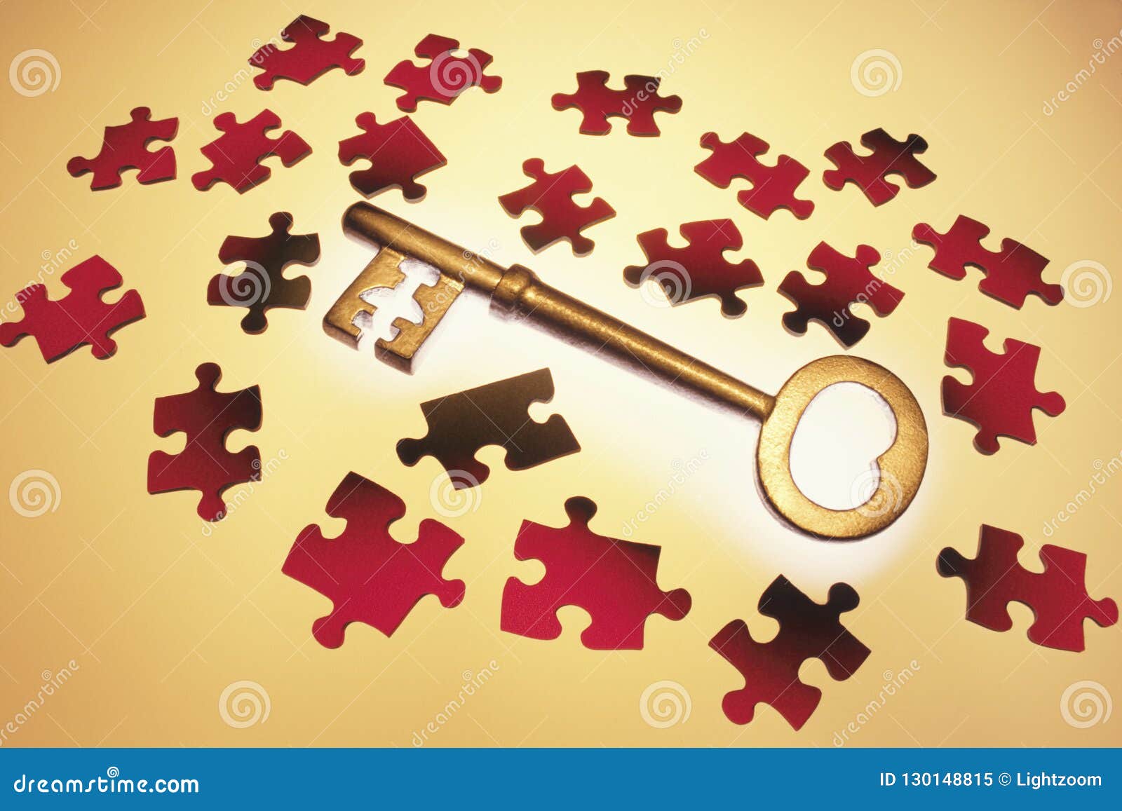 Skeleton Key and Puzzle Pieces Stock Image - Image of security, control ...