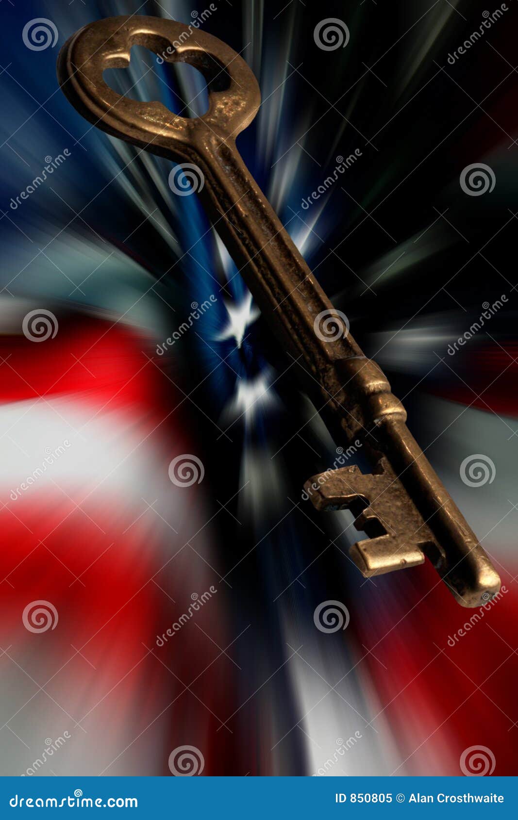Skeleton Key and US flag stock image. Image of success - 850805