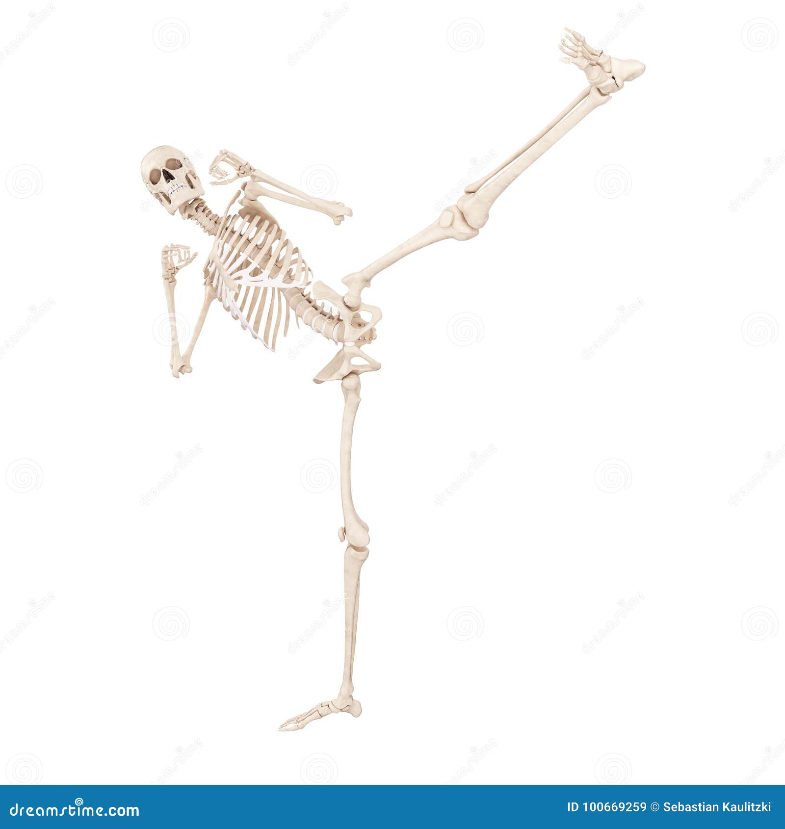 A skeleton kicking stock illustration. Illustration of kick - 100669259