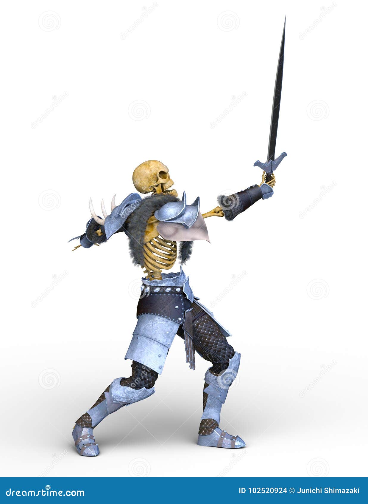 Skeleton knight stock illustration. Illustration of armor - 102520924