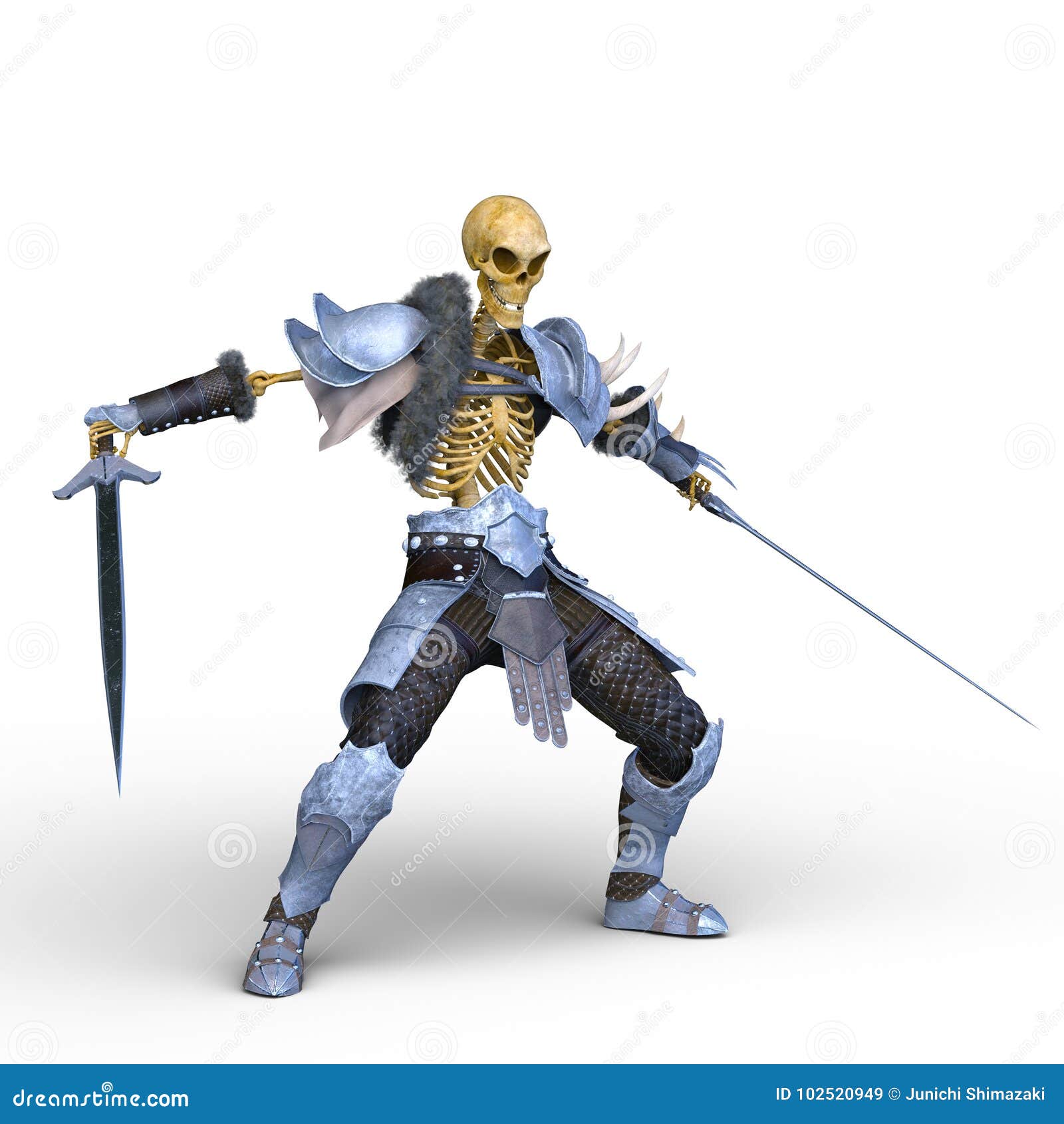 Skeleton knight stock illustration. Illustration of armor - 102520949