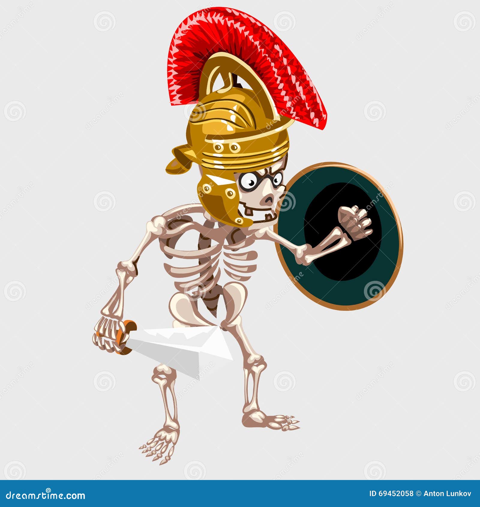 Skeleton Knight with Sword and Shield Stock Vector - Illustration of ...