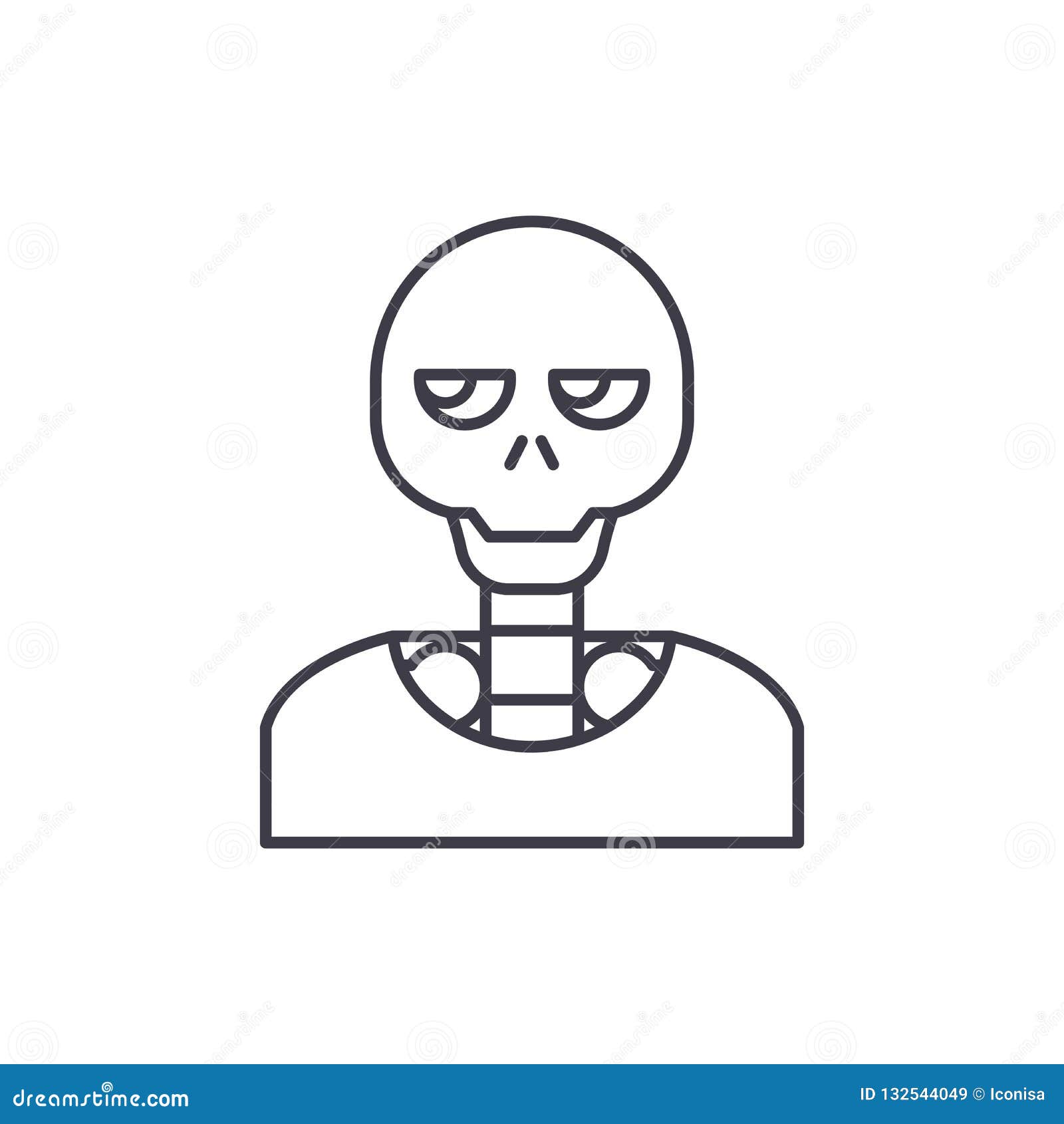 Skeleton Line Icon Concept. Skeleton Vector Linear Illustration, Symbol ...