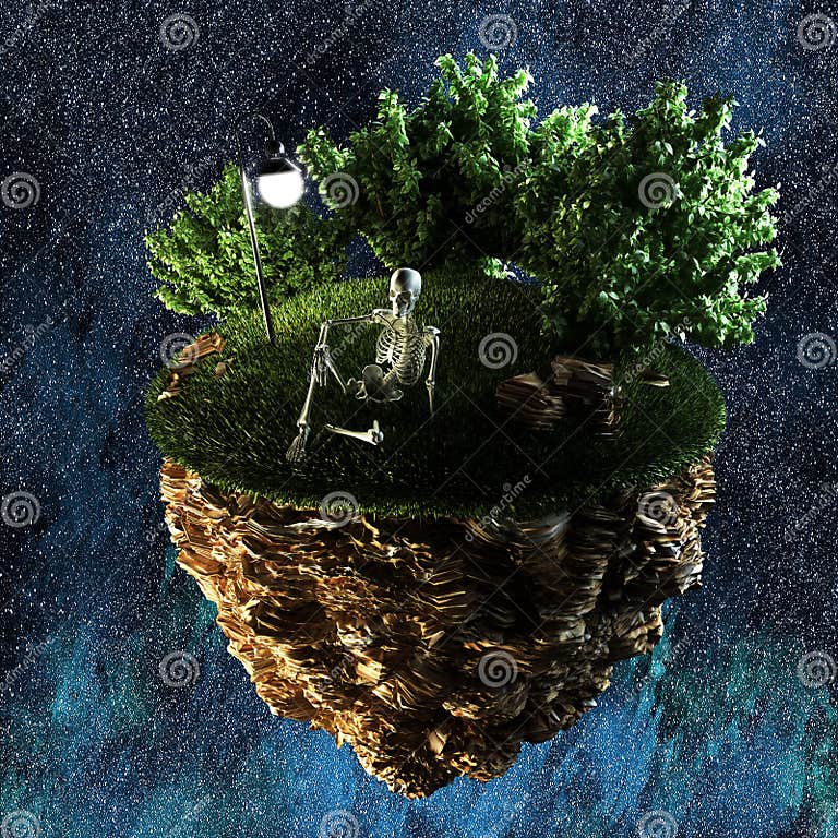 Skeleton at night stock illustration. Illustration of landscape - 27882296