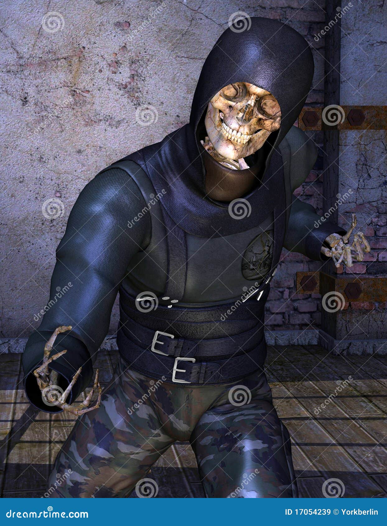 Skeleton Ninja fighters stock illustration. Illustration of belt - 17054239