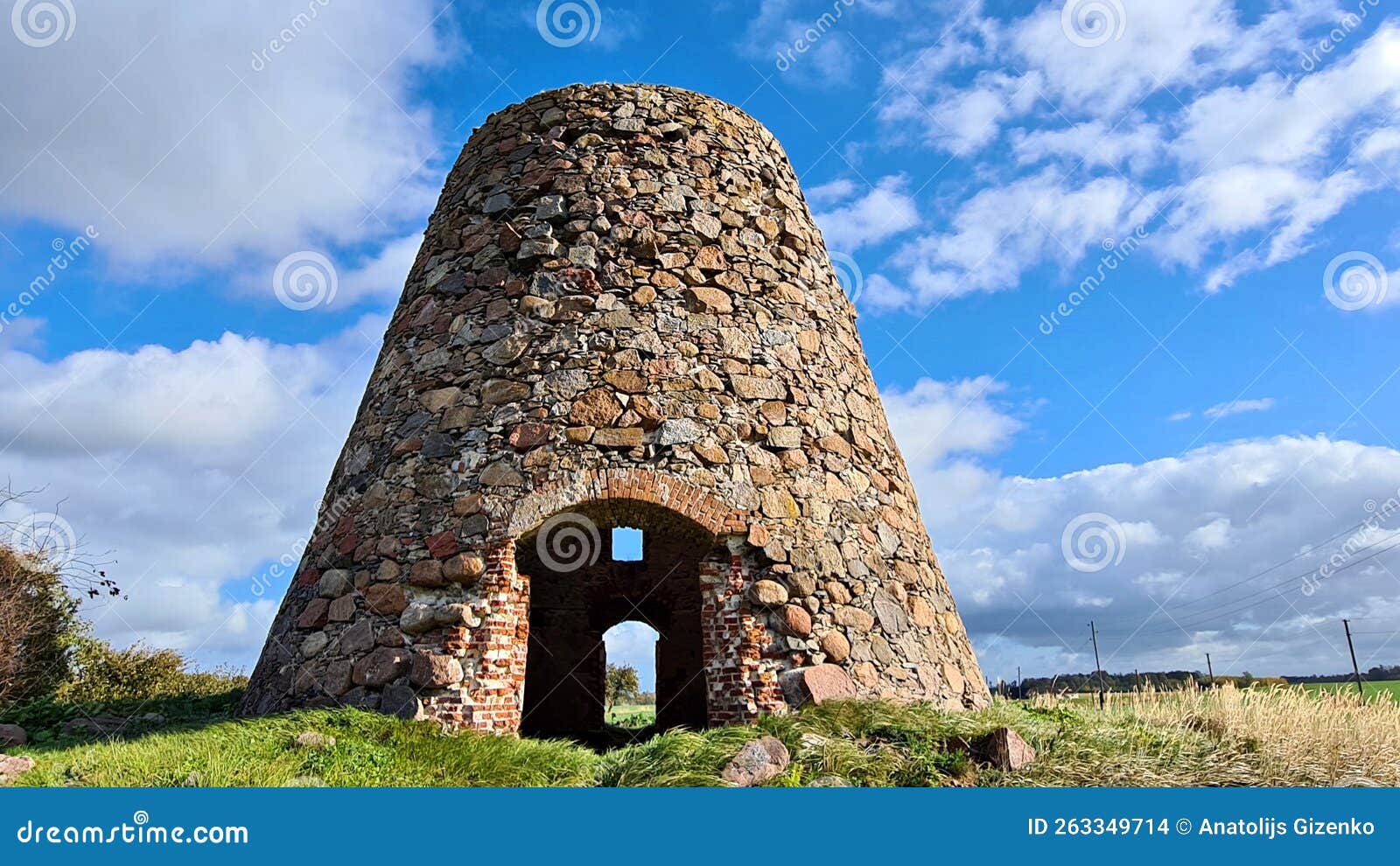 The Skeleton of an Old Destroyed Windmill on the Outskirts of the ...