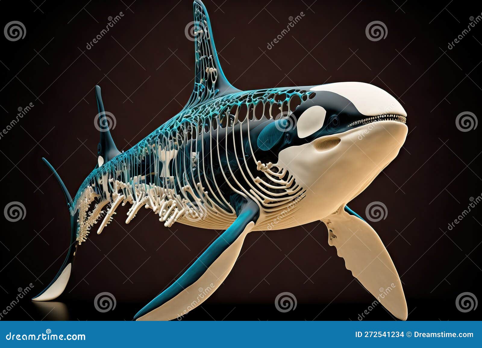 Skeleton of an Orca Killer Whale Stock Illustration - Illustration of ...