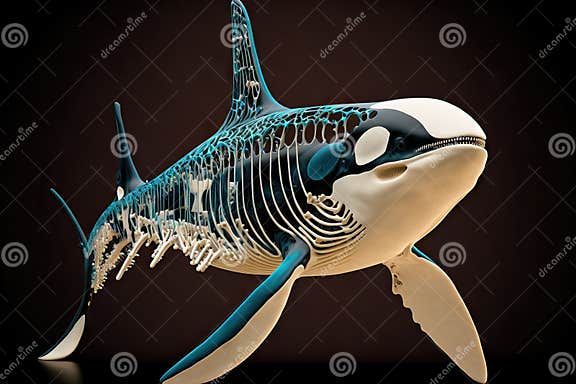 Skeleton of an Orca Killer Whale Stock Illustration - Illustration of ...